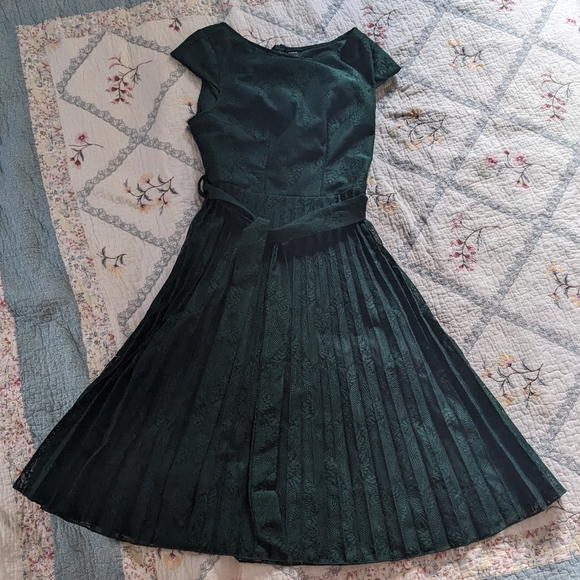 SHEIN | Dresses | Shein Pleated Retro Lace Dress | Poshmark